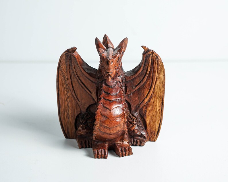 Winged Dragon Sculpture Small Statue Miniature Mystical - Etsy