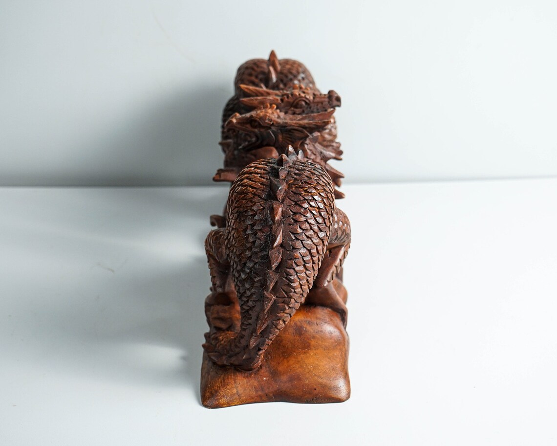 Couple Dragon Ornament, Twin Dragon Statue, Legend Animal, Fantasy ...
