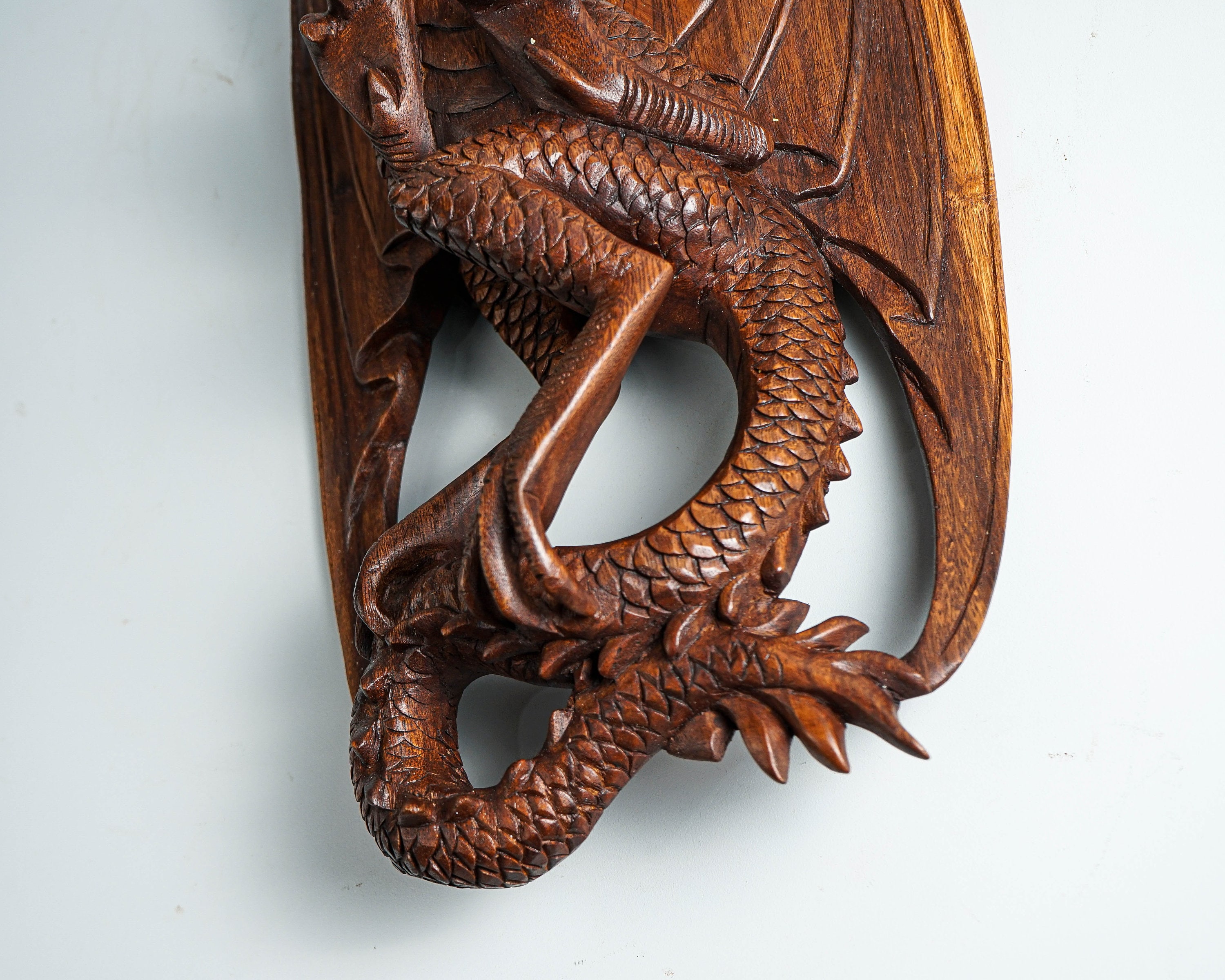 Dragon Wall Decor Hanging Wooden Dragon Mystical Animal - Etsy