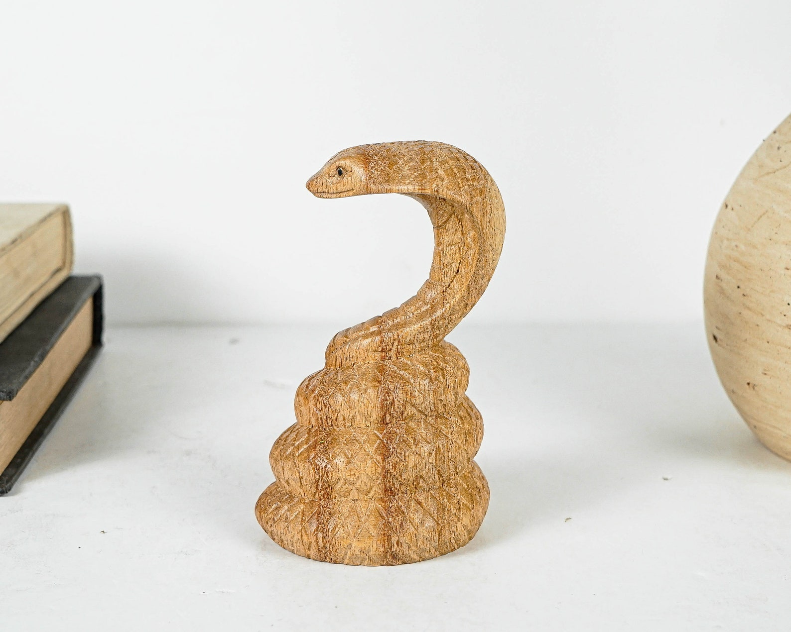 Wooden Cobra Sculpture, Snake, Reptile Ornament, Snake Collector ...