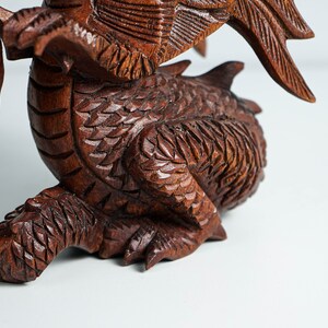 Fire Dragon Statue, Dragon Figurine, Mystical Animal, Wood Carving ...