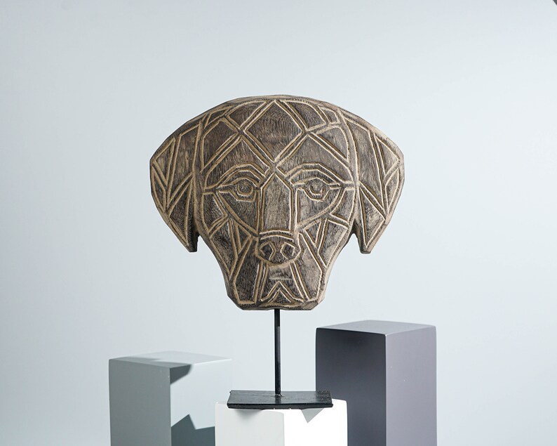 Dog Face of Timor Wall Art Dog on Stand Wood Carving Animal - Etsy