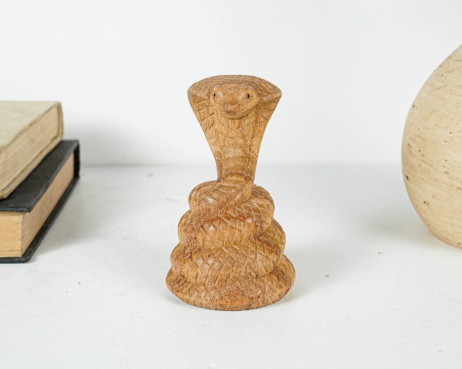 Wooden Cobra Sculpture, Snake, Reptile Ornament, Snake Collector ...