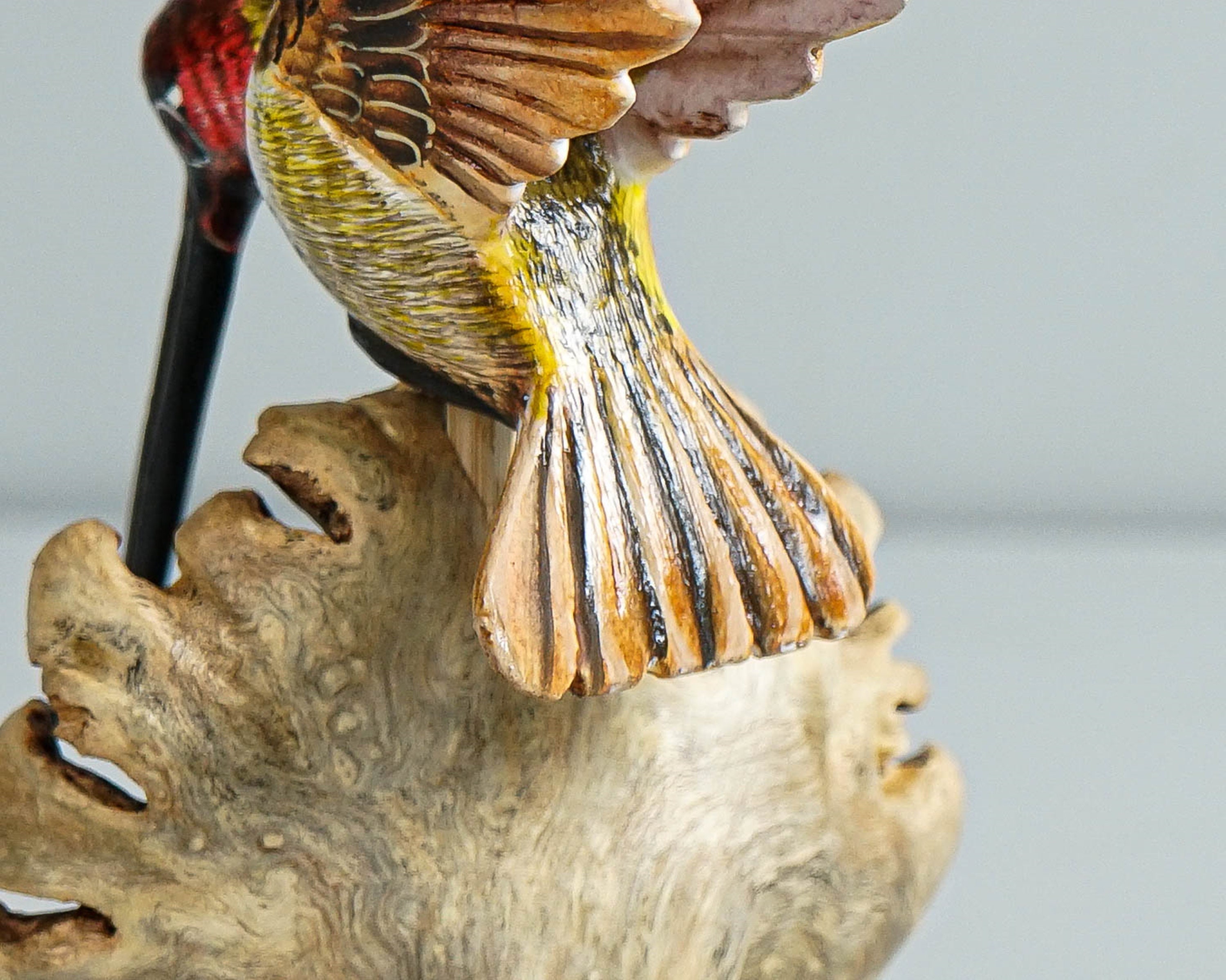 Colorful Hummingbird Statue Painted Sculpture Wood Carving - Etsy