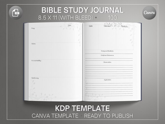 Bible Study Journal CANVA Template 8.5x11 Inches with - Etsy
