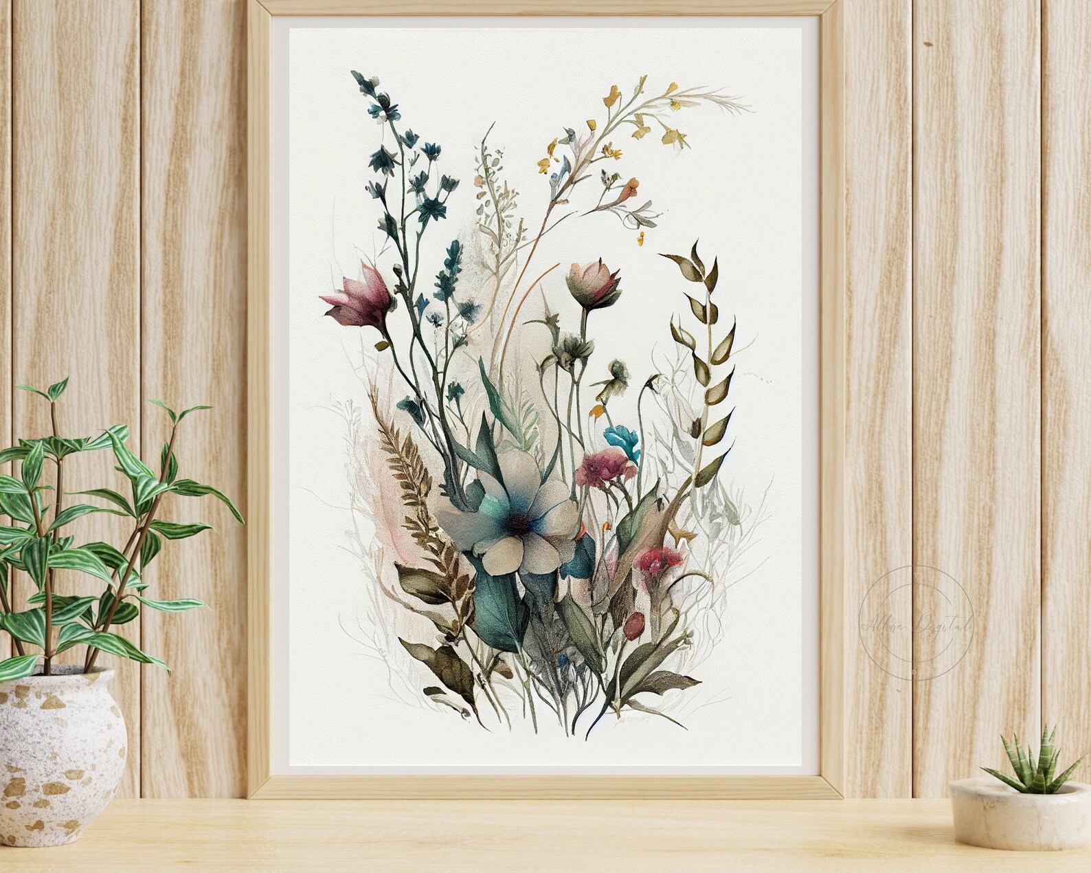 Watercolor Wildflowers Printable Wall Art, Wildflower Prints Wall Art ...