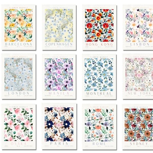 Flower Market Print Set of 12 Flower Market Poster Trendy - Etsy