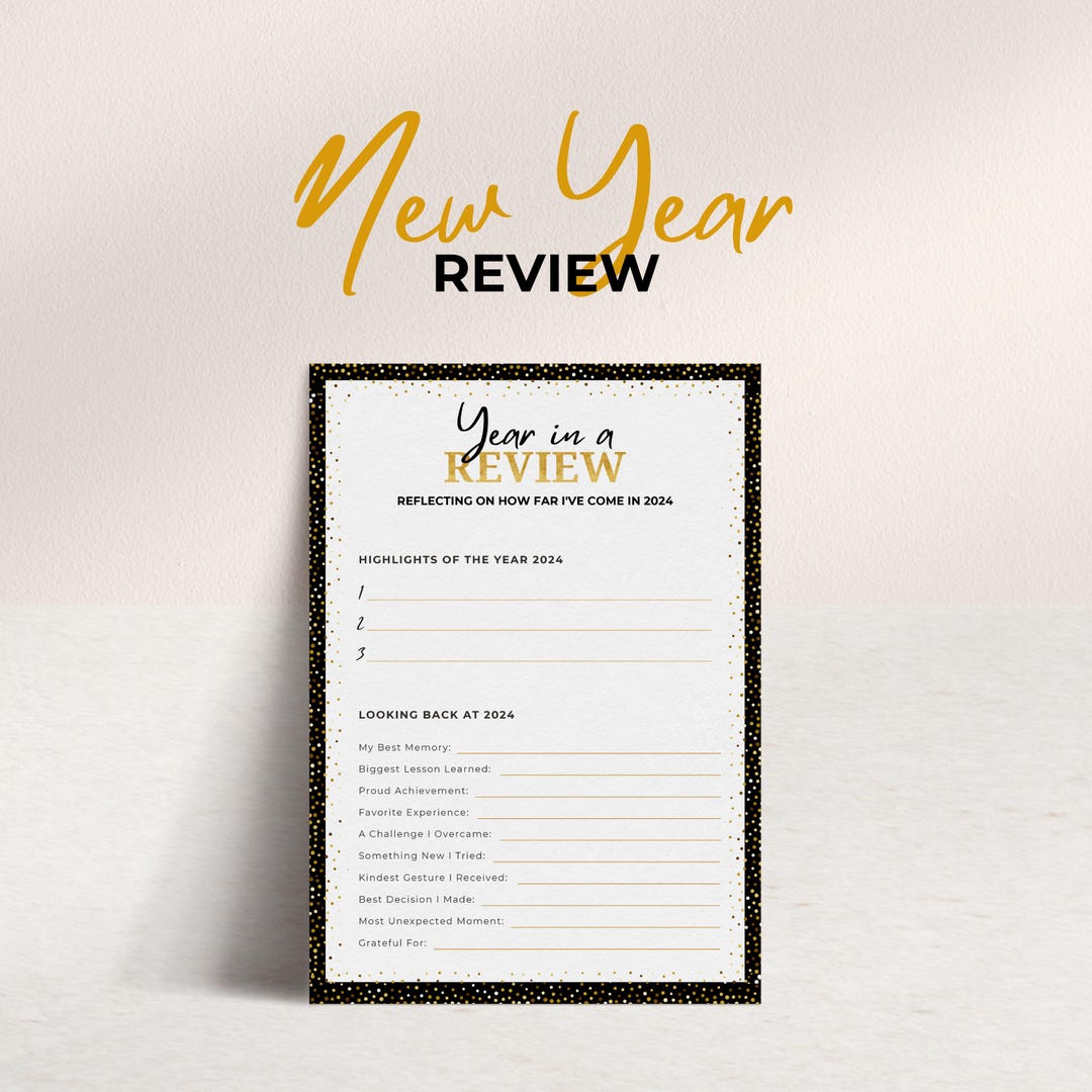 2024 Year in Review Template, New Year Review Printable, Fillable PDF ...