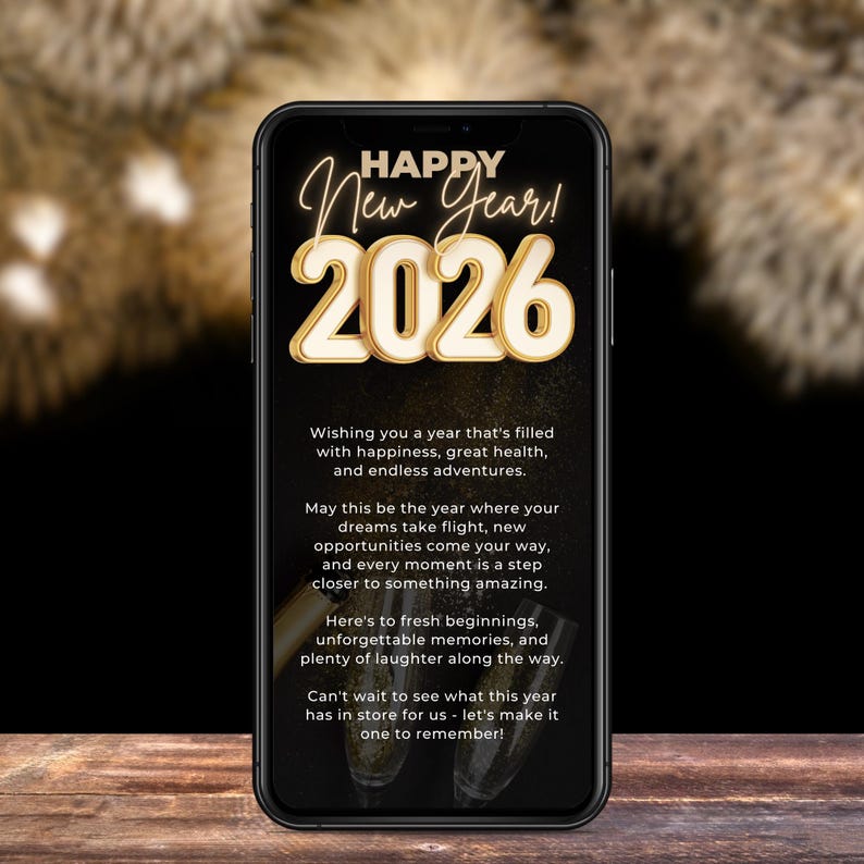 Customizable New Year Wishes 2026 Canva Template, Animated Greeting ...
