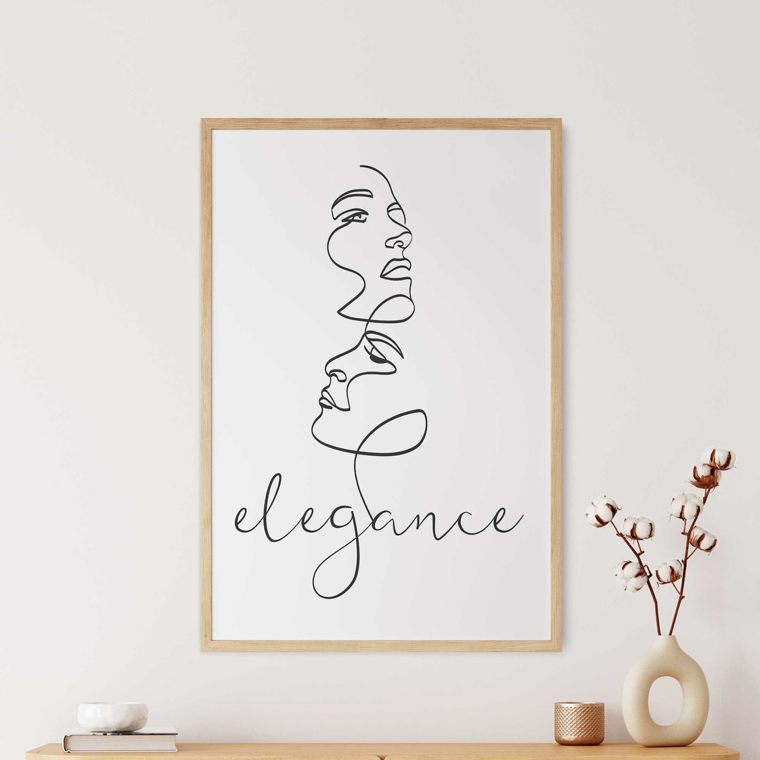 Fine Line Art Font Print Printable Wall Art Digital Download ...