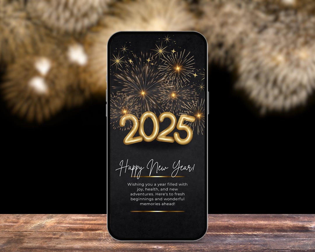 Carte de vœux numérique du Nouvel An 2025 Modèle Canva, Design ...