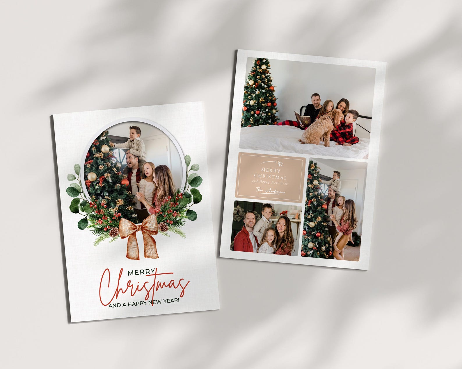 Christmas Card Canva Template, Customizable Festive Greeting Card ...