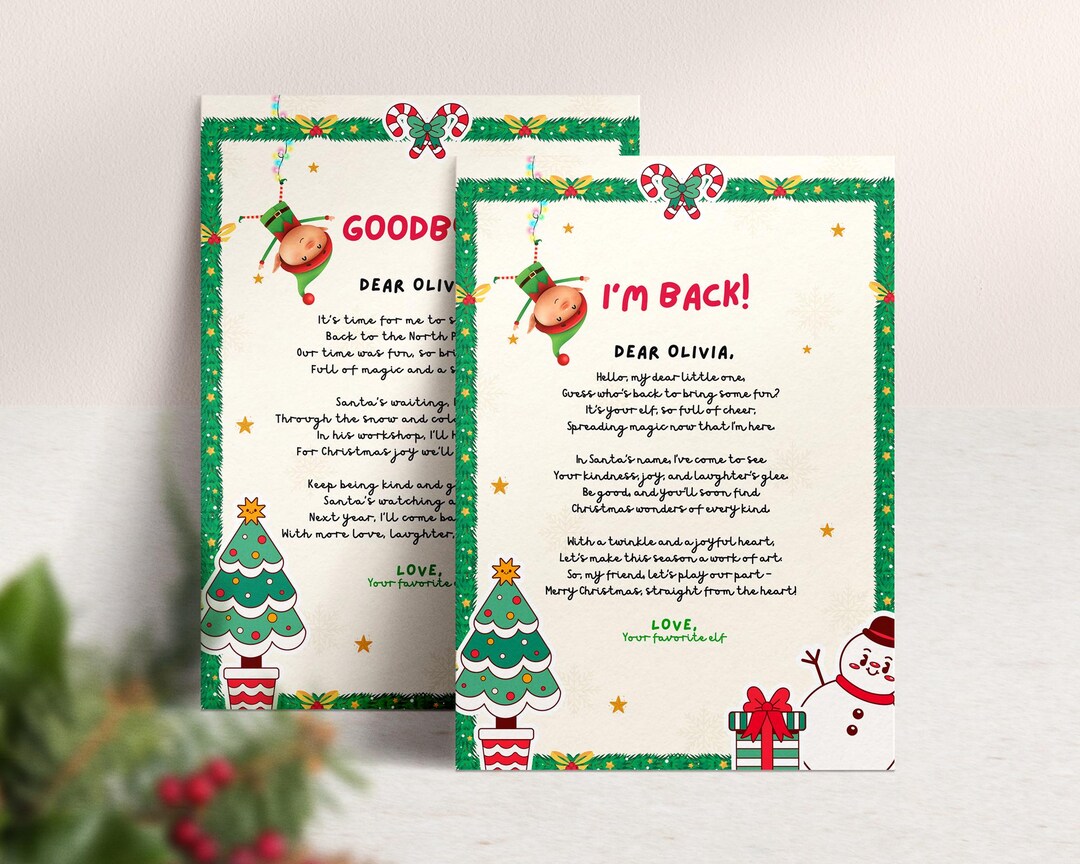 Elf Letter Set Canva Template, Christmas Elf Editable Letter, Elf ...