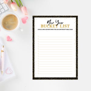 2025 New Year Bucket List Printable, New Year Goals PDF, DIY Fillable ...