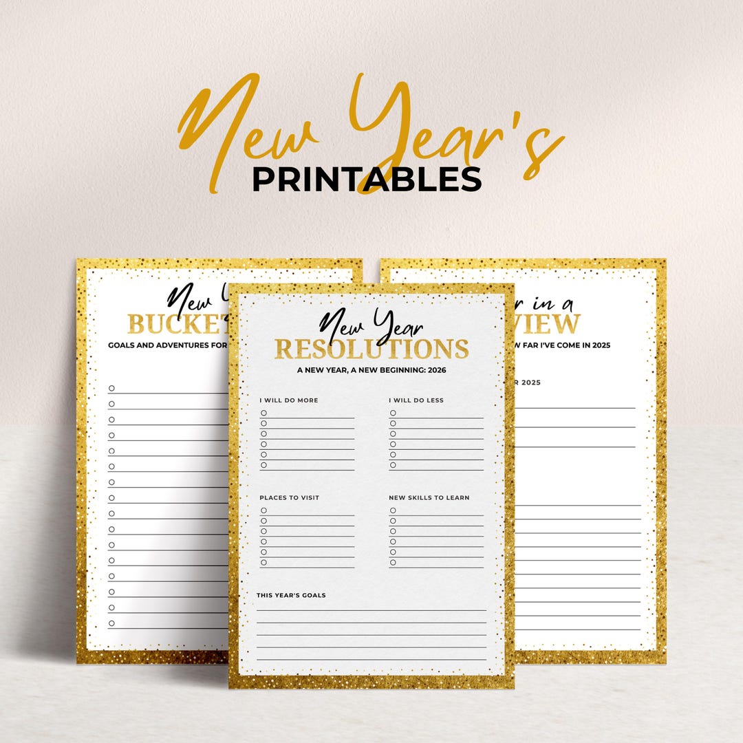 Printable Year in Review 2026, New Year Resolutions Template, 2026 ...