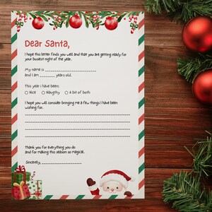 Letter to Santa - Printable PDF - Christmas Wish List for Kids - DIY ...