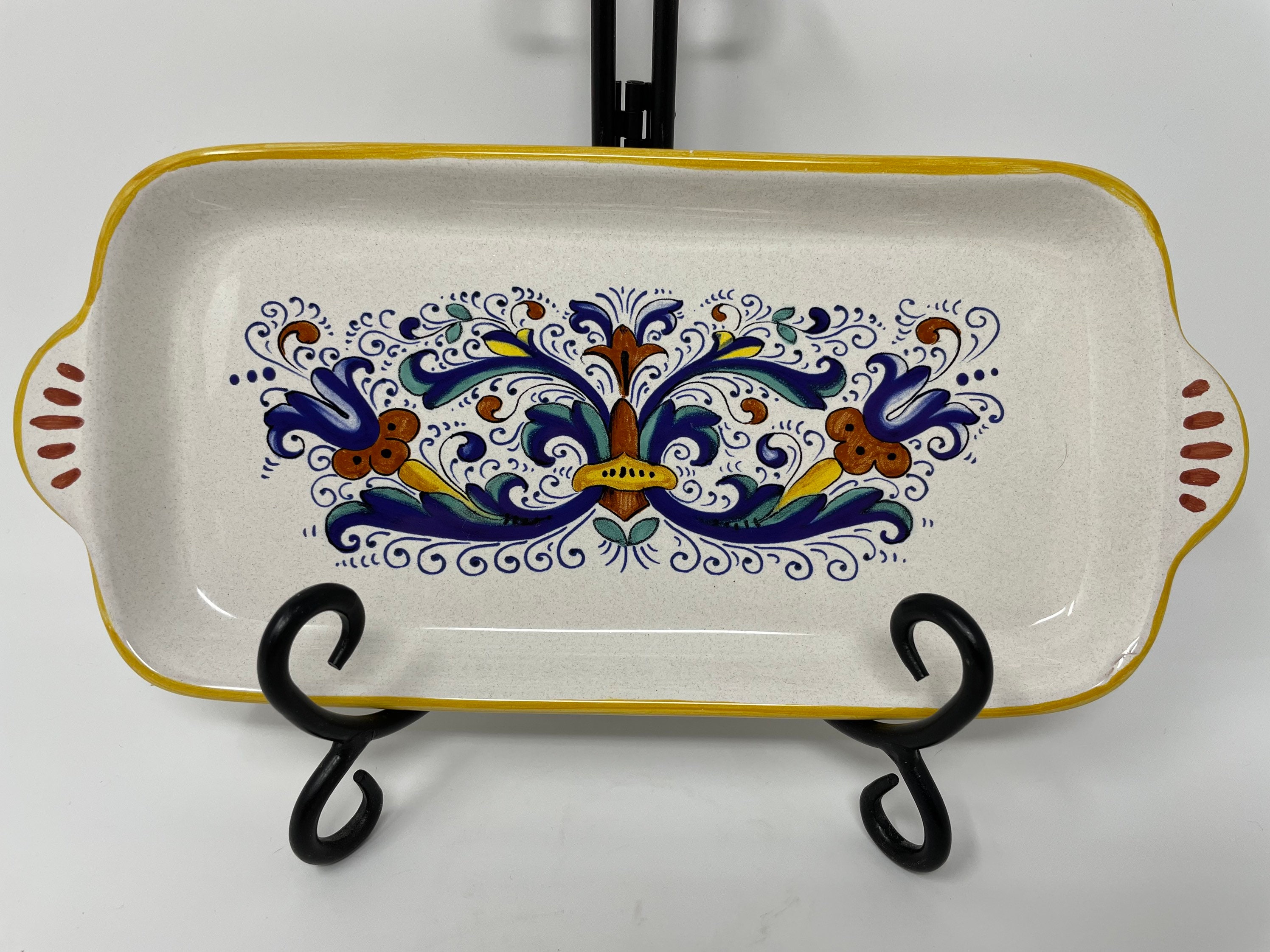 NWOT Hand-painted Ceramica Nova Deruta Sandwich Tray - Etsy