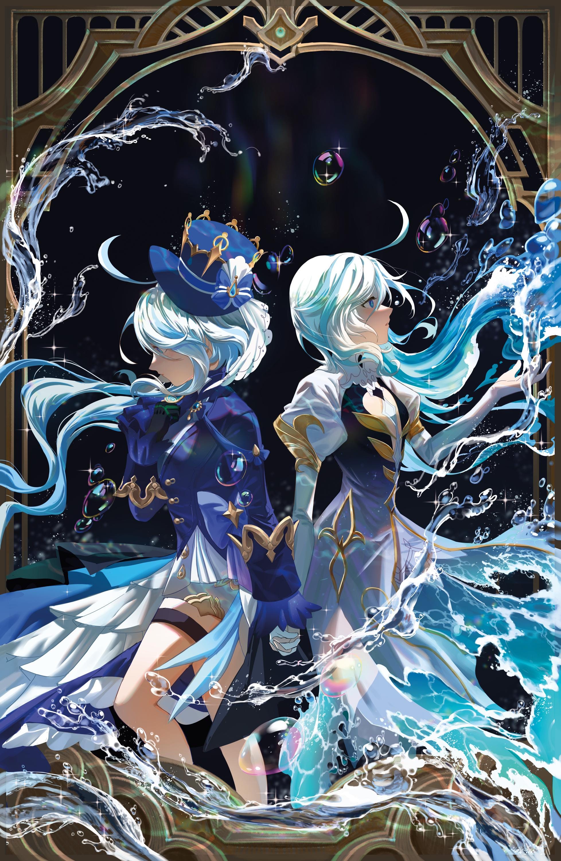 Focalors & Furina Genshin Impact Art Print 11x17” Hydro Archon Anime ...