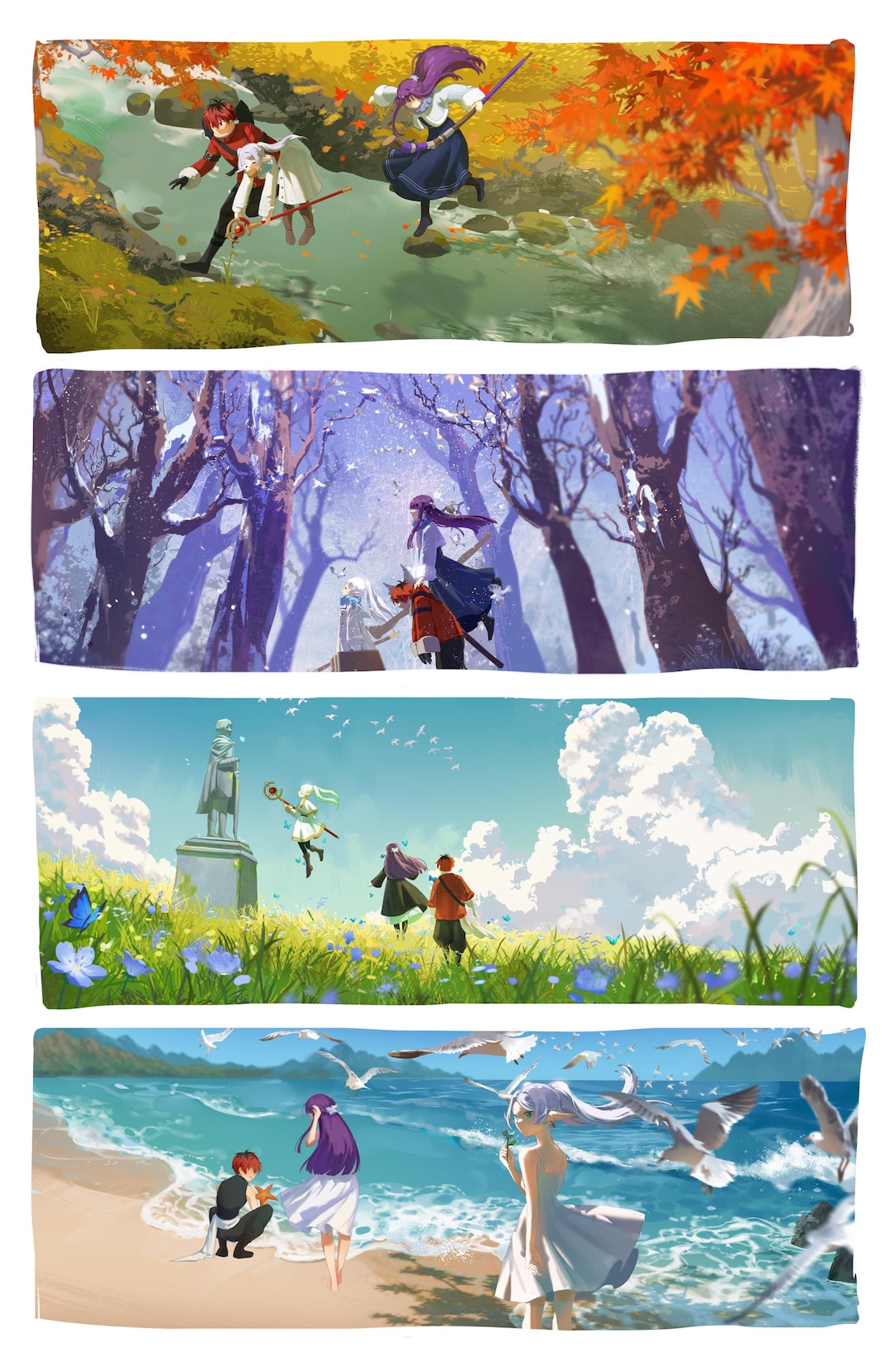 Frieren Beyond Journey’s End Art Print 4 Seasons Anime Poster 11x17 ...