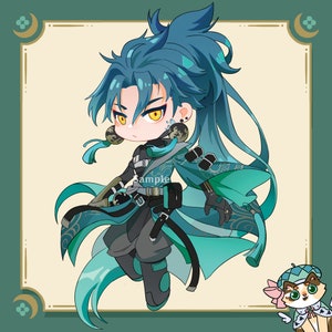 Llavero acrílico de doble cara de 2,5 pulgadas con diseño de Chibi ...