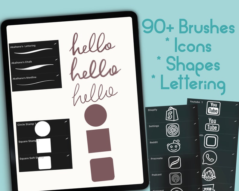IOS 15 Design Pack Icon Brushes for Procreate Home Screen Customization ...