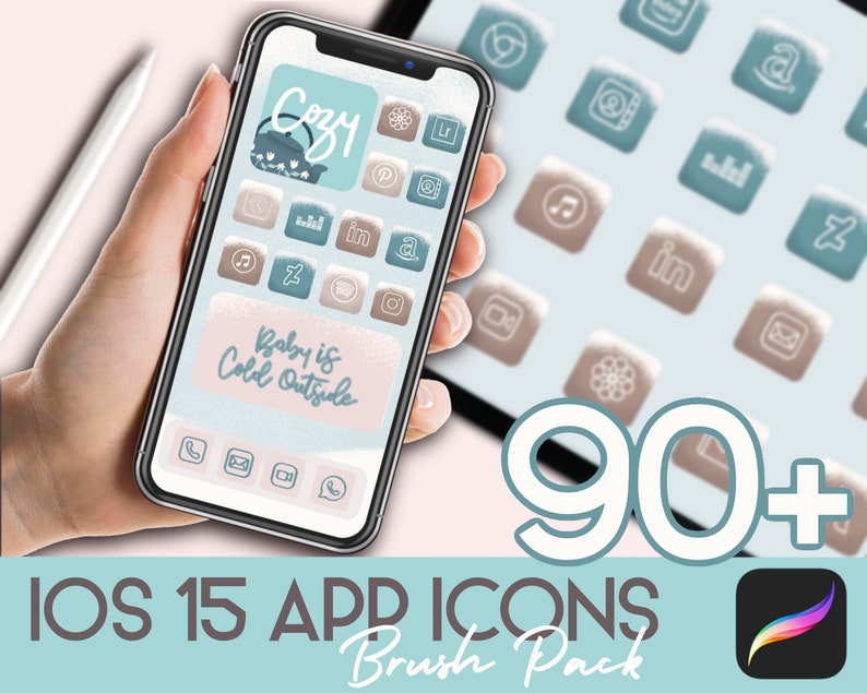 IOS 15 Design Pack Icon Brushes for Procreate Home Screen - Etsy