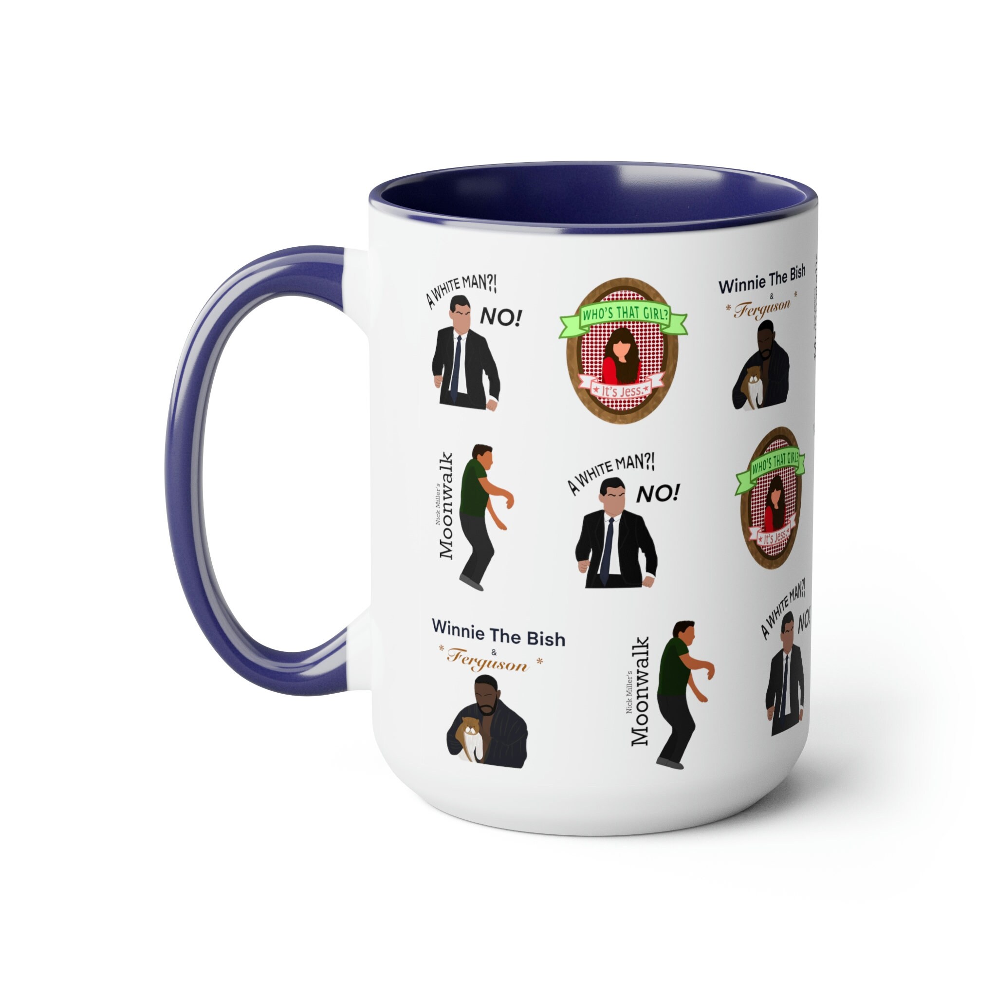Jess, Winston, Schmidt, Nick Miller Mug, New Girl Fan Art Mug, New Girl ...