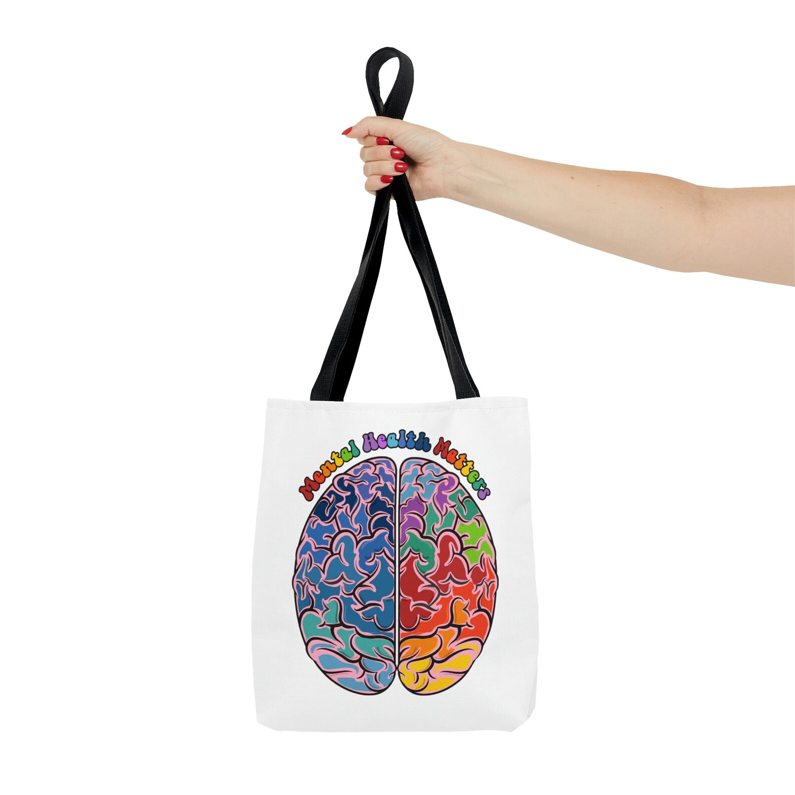 Mental Health Matters Tote Bag, Logic Feelings Brain Mental Health Tote ...