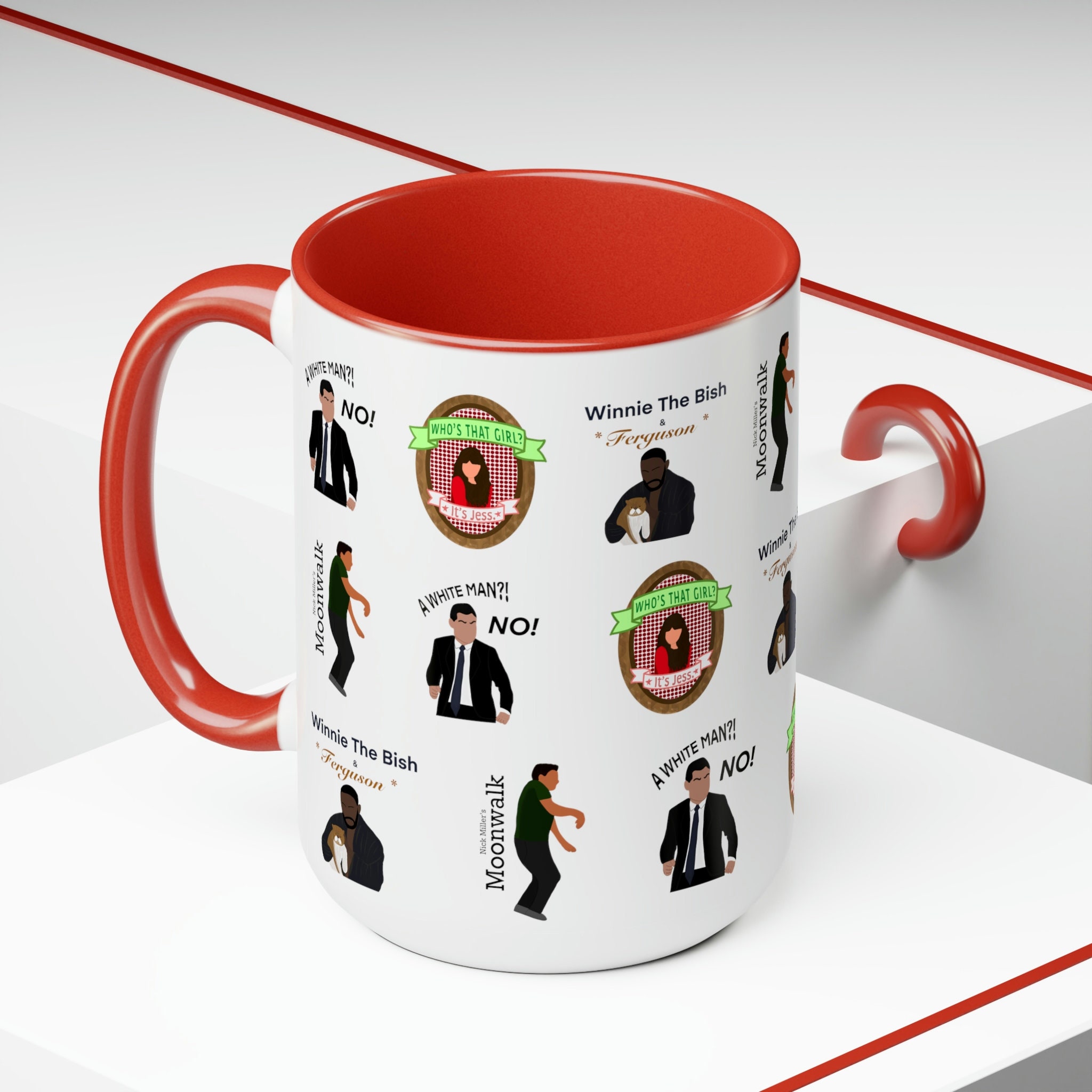 Jess, Winston, Schmidt, Nick Miller Mug, New Girl Fan Art Mug, New Girl ...