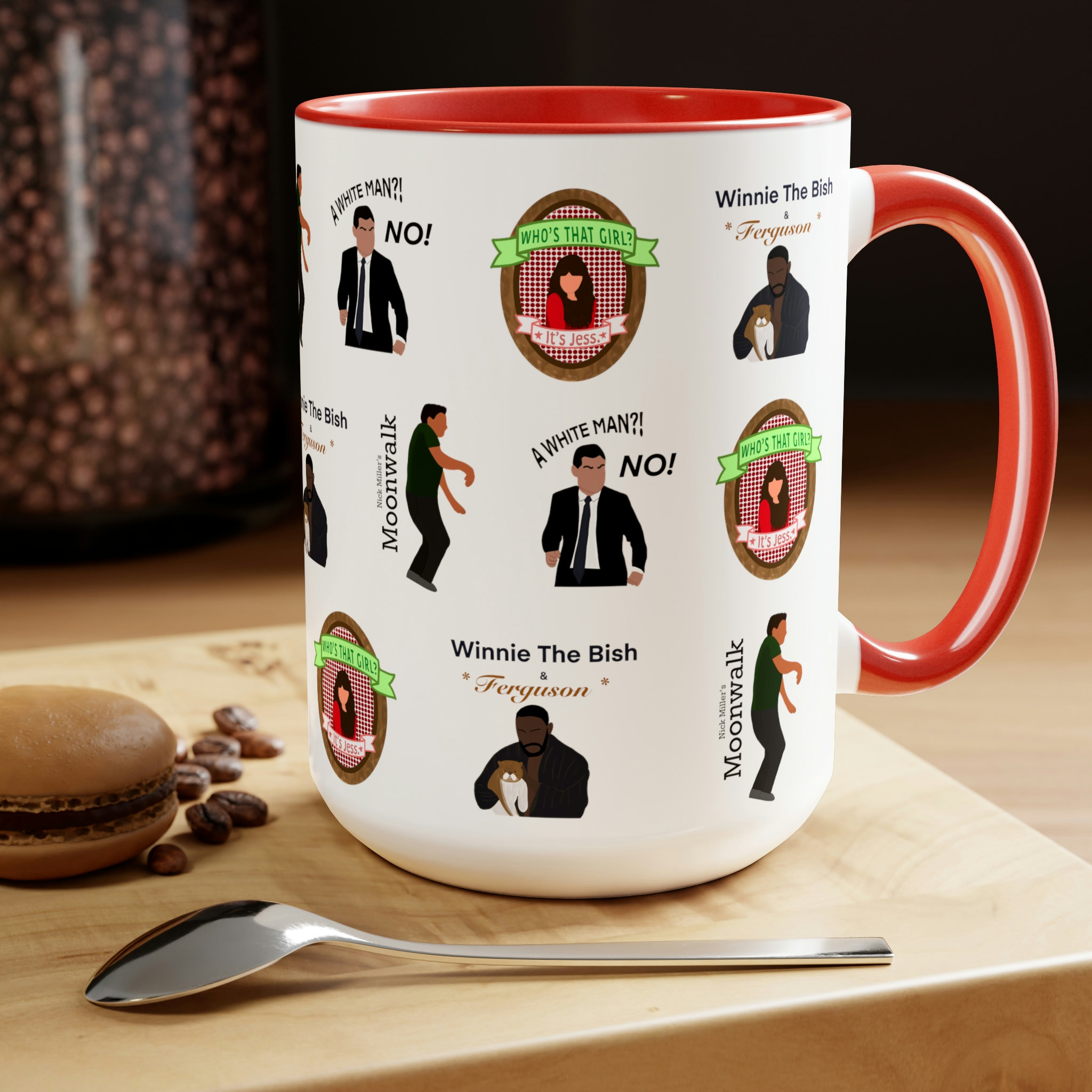 Jess, Winston, Schmidt, Nick Miller Mug, New Girl Fan Art Mug, New Girl ...