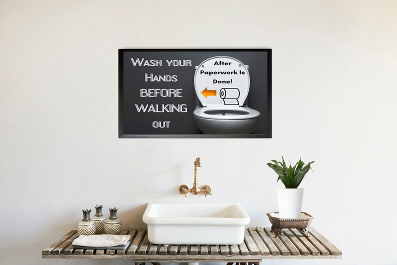 Funny Bathroom Sign Wash Your Hands Sign Bathroom Door Sign - Etsy