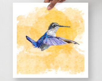 Hand Painted Hummingbird Print - Etsy