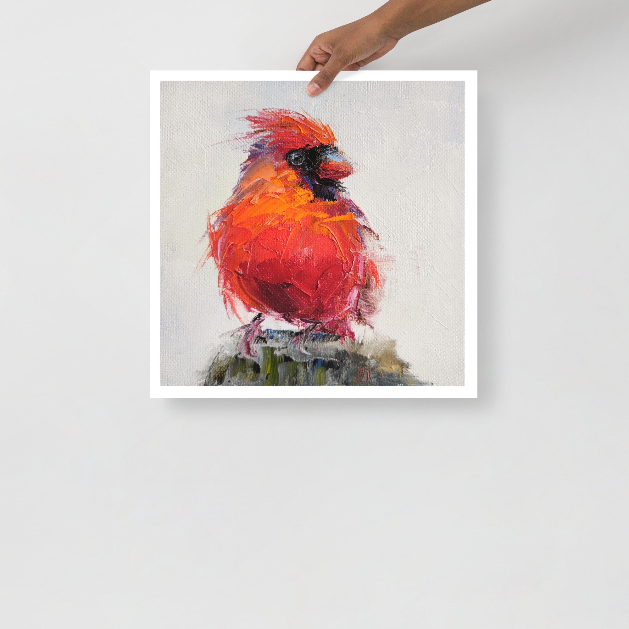 Red Cardinal Print From Original Painting, Bird Poster, Animal Art - Etsy