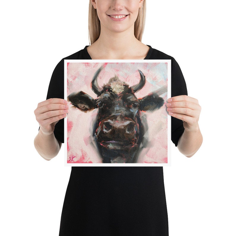 Cow Print From Original Painting by Iryna Khort, Animal Wall Art, Cow Portrait, Farm Artwork - Etsy