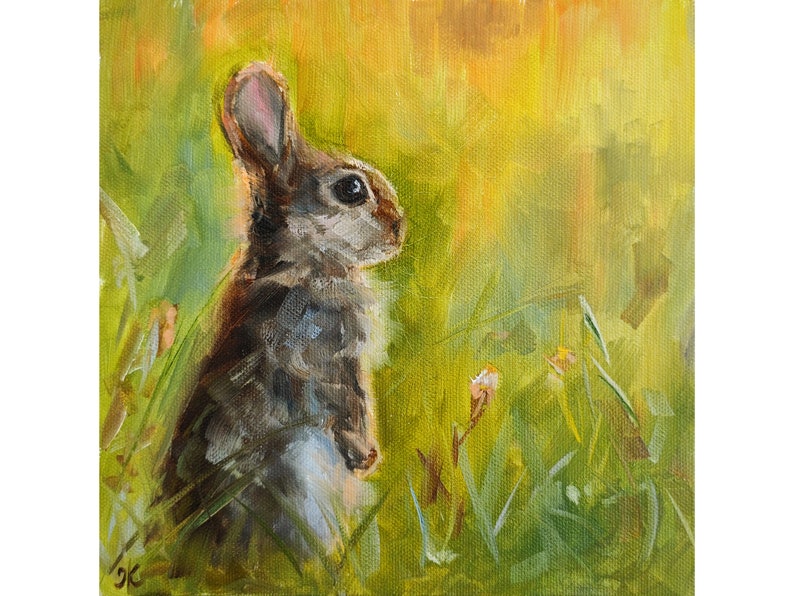 Rabbit Poster, Animal Wall Art, Print From Original Bunny Painting ...