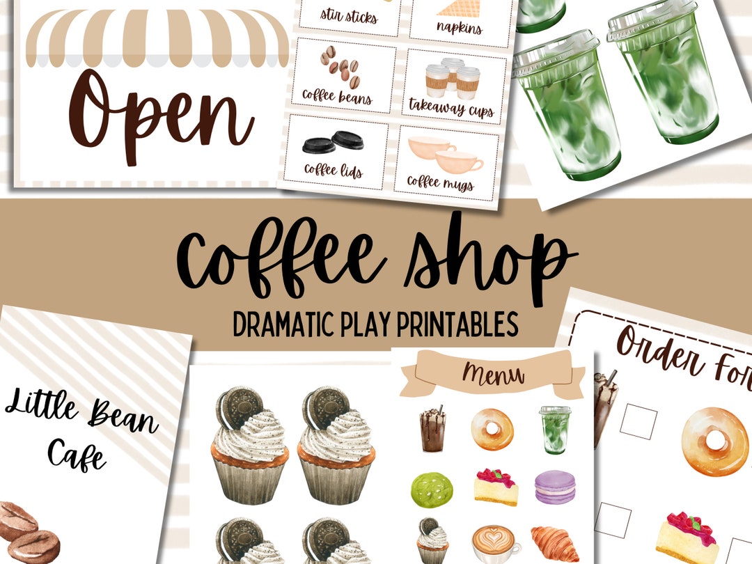 Coffee Shop Dramatic Play Printables - Etsy
