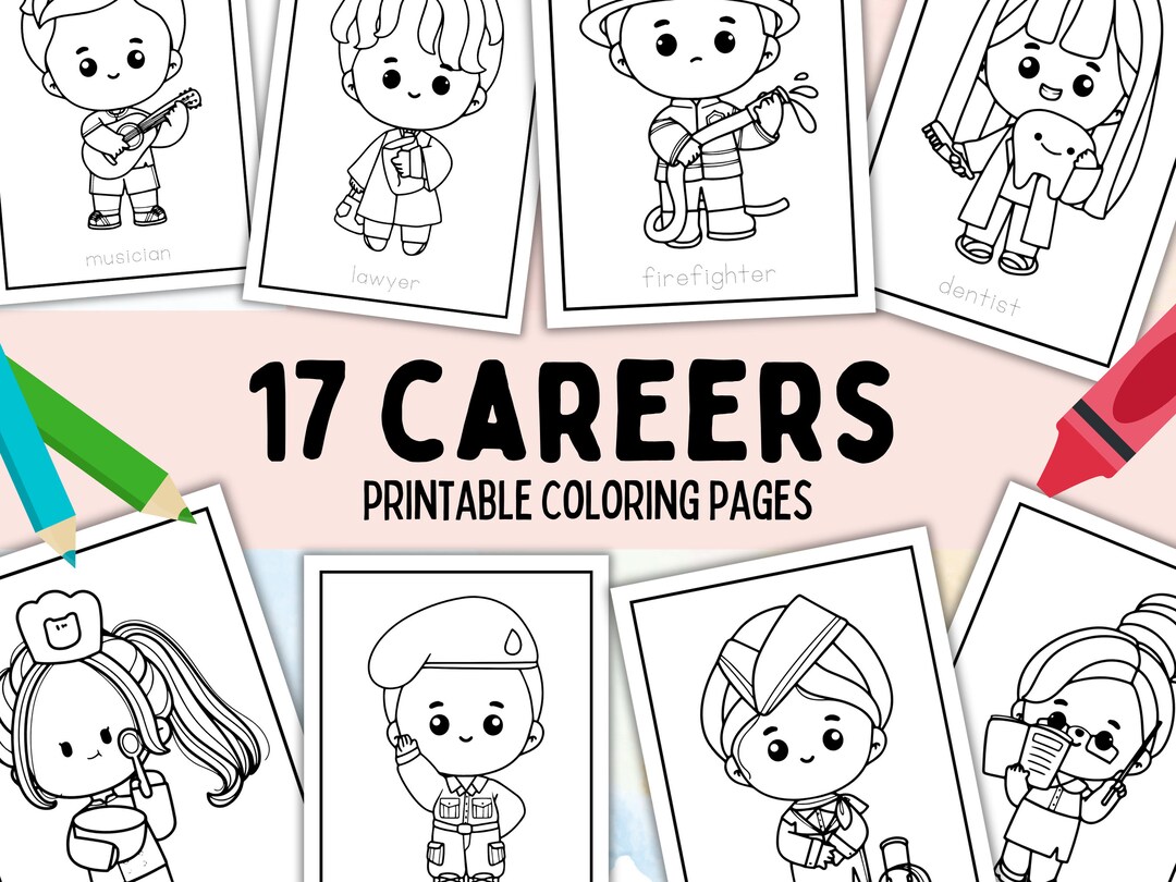 Careers Coloring and Tracing Pages Bundle: Explore Jobs and Professions ...