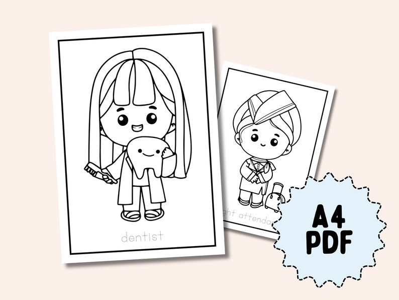 Careers Coloring and Tracing Pages Bundle: Explore Jobs and Professions ...