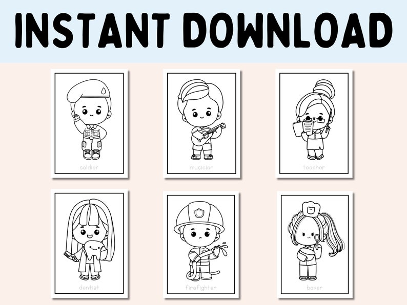 Careers Coloring and Tracing Pages Bundle: Explore Jobs and Professions ...