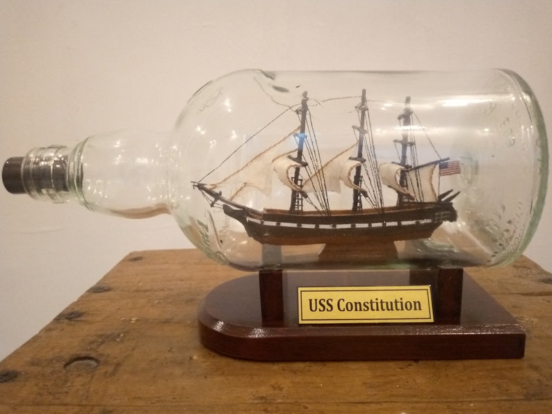 USS Constitution Ship Miniature Ship in Bottle Chivas Very Exclusive - Etsy