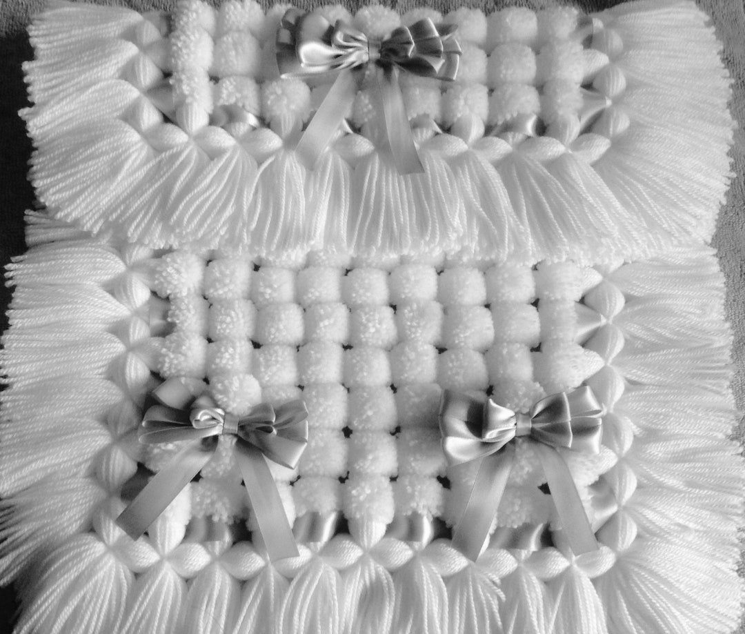 Babies Pram Blanket/topper/pram Set/winter Blanket/pompom Blanket - Etsy UK