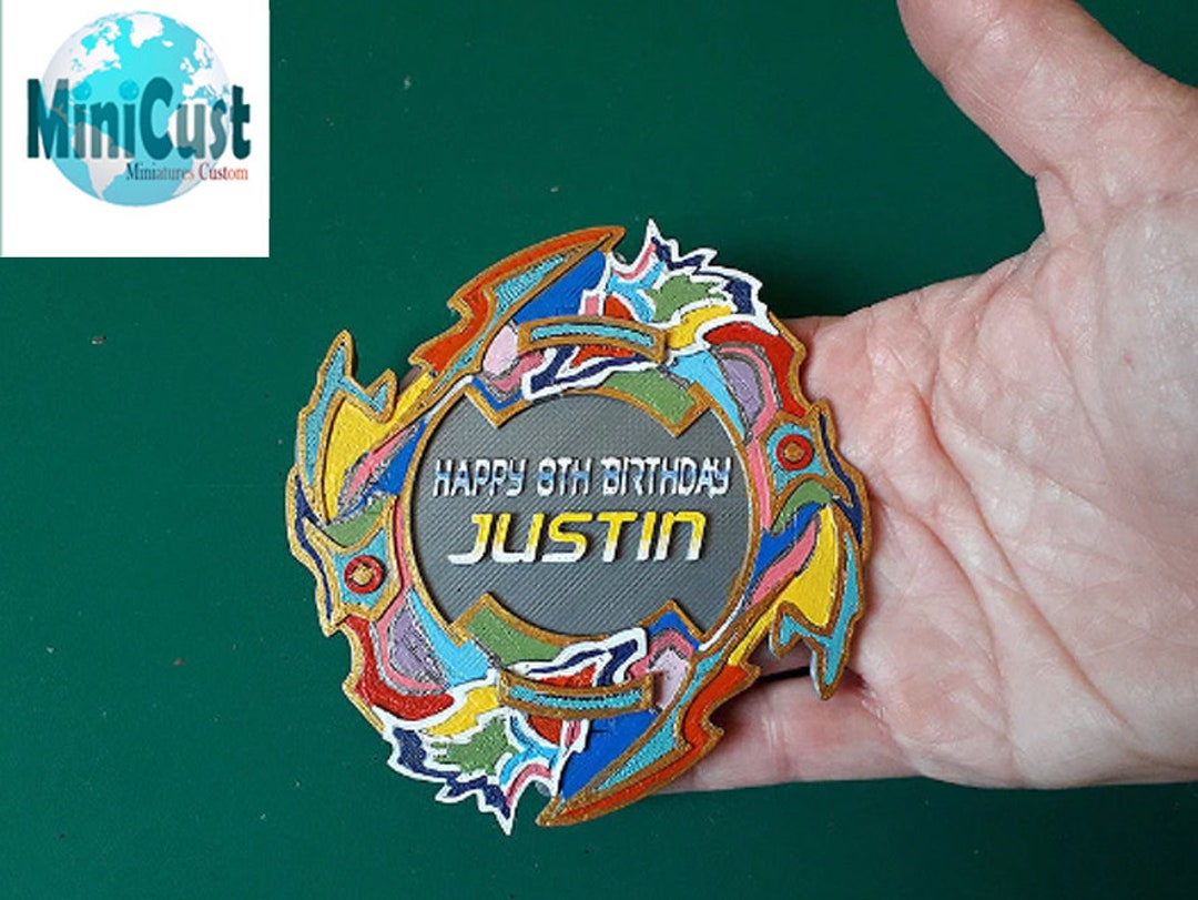 BEYBLADE Inspired Custom: Birthday Cake Topper, Desk or Bedroom ...