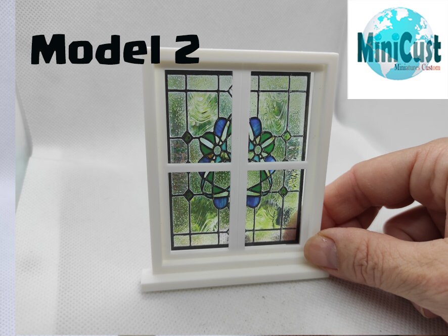 Miniature WINDOW Stained Glass. for Diorama Dollhouse - Etsy