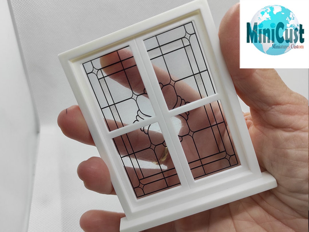 Miniature WINDOW Stained Glass. for Diorama, Dollhouse, Shadowbox ...