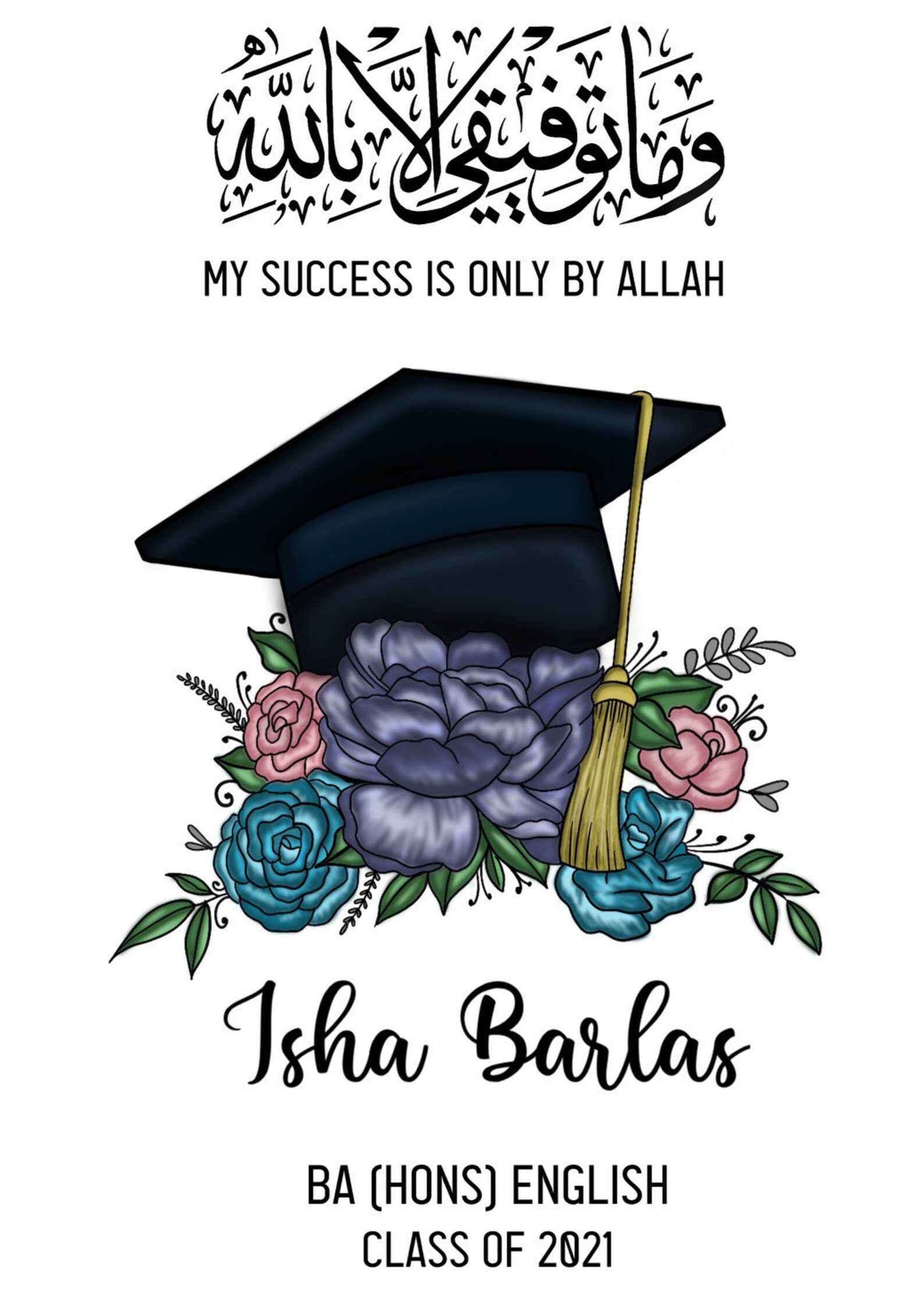 Graduation Print | Gift | University | Arabic Calligraphy | Wall Art ...