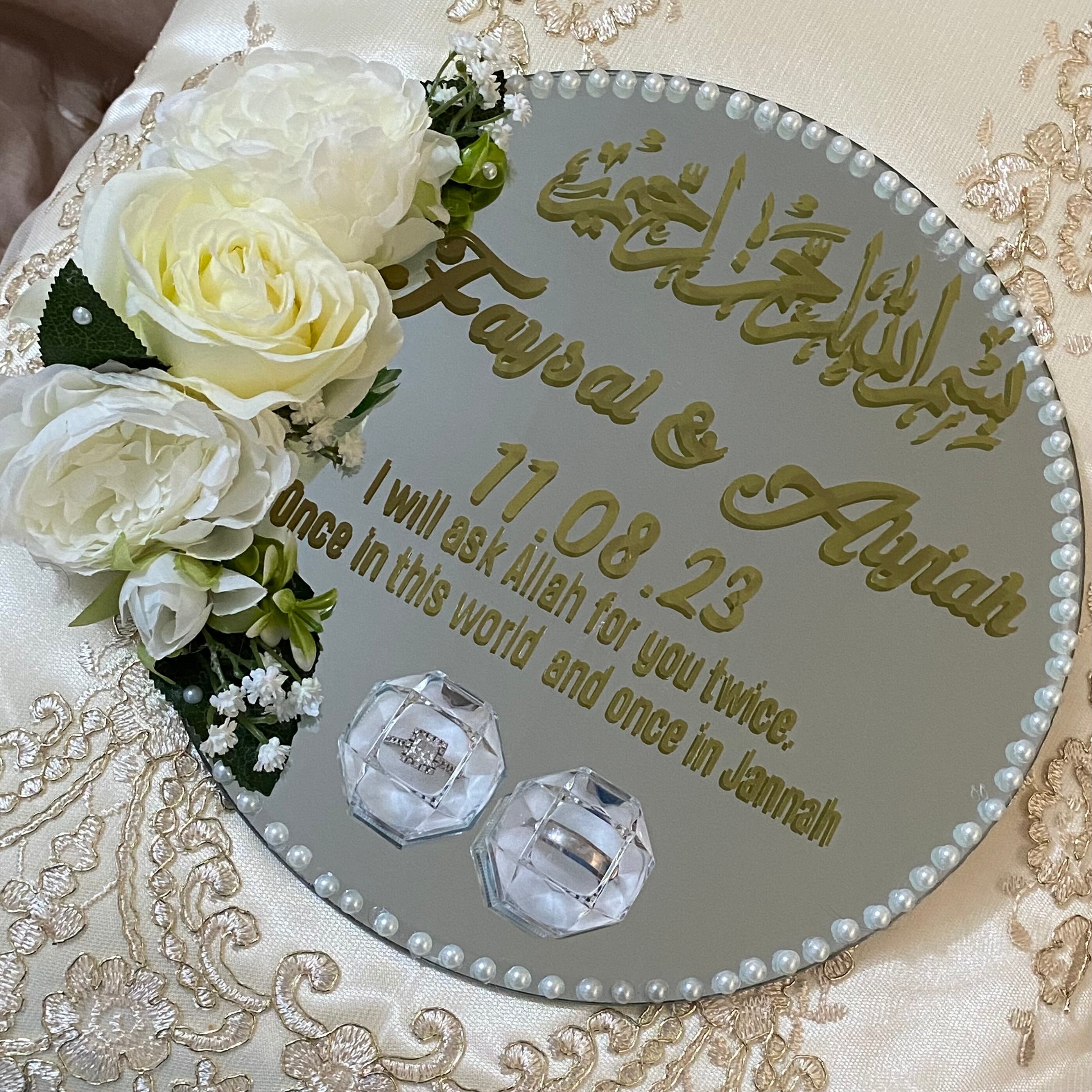 Personalised Wedding Ring Plate Centrepiece Custom Gift - Etsy UK