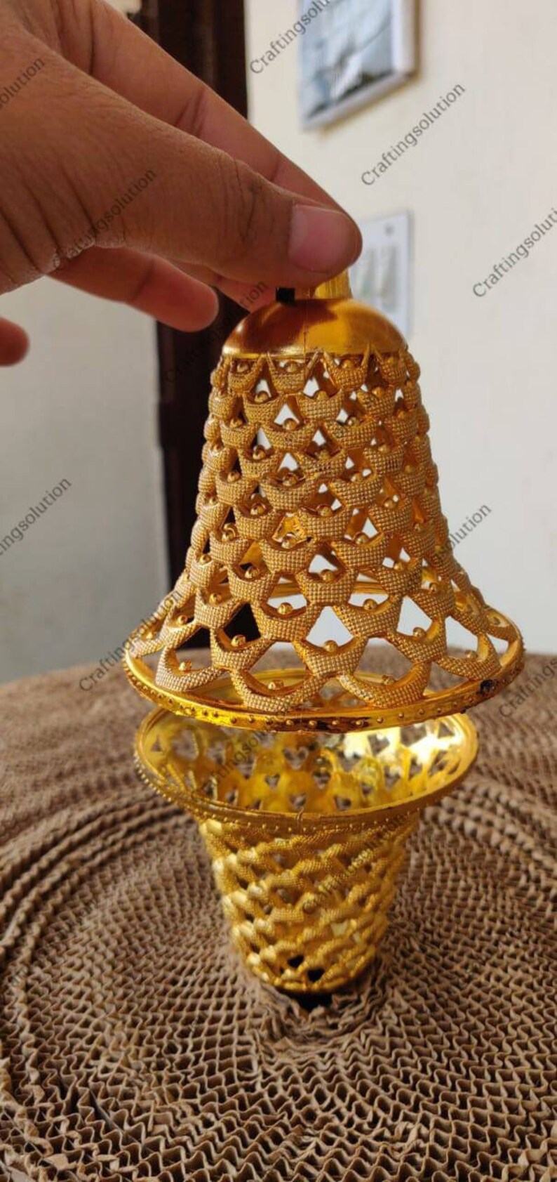 10 Piece Lot 2.5 Inches Golden Bell Christmas Tree Decoration Crafting ...