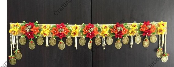 Valance Toran Fabric Floral Multi Color Toran Bead Traditional - Etsy