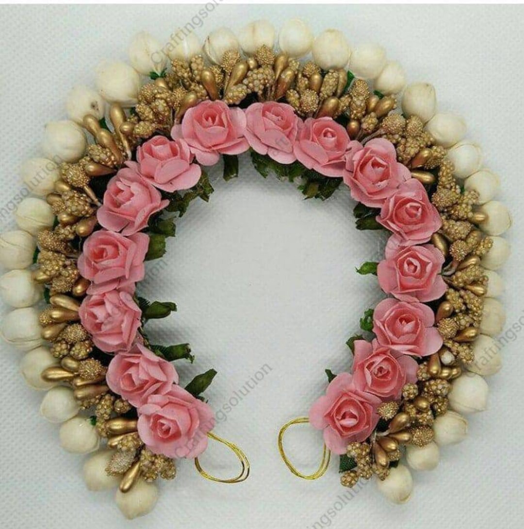 5 Pieces Lot Rose Flowers Gajra Women Hairstyle Accessories Jewellery ...