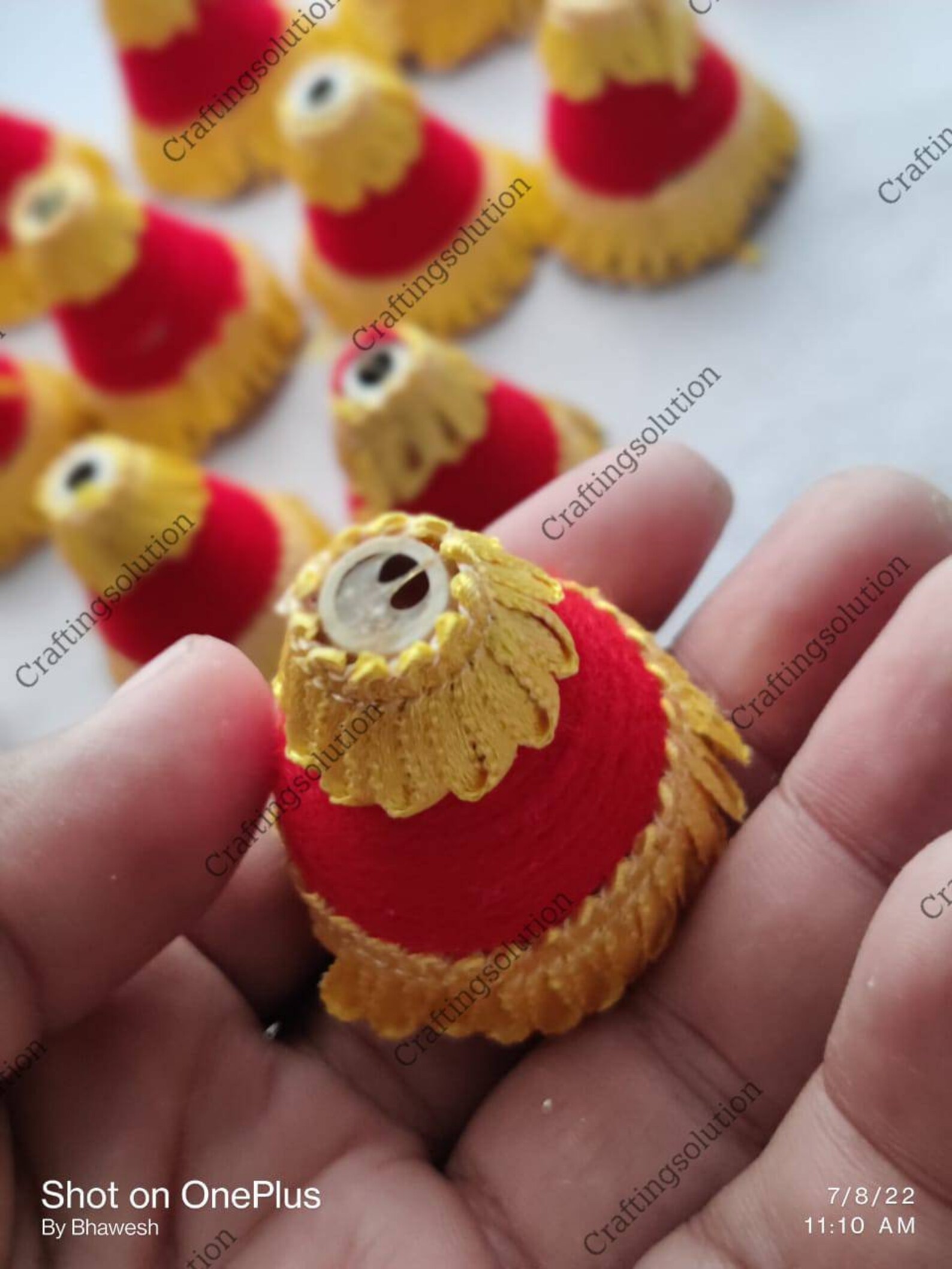 Thread Bells on Plastic Base Christmas Decorations Ornaments Bells ...